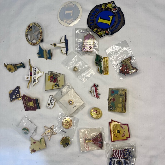 Other | Vintage Lions Club Lapel Pins Lot Of 24 Plus Decal Stickers ...